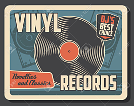 Vinyl record disk vintage poster - misterwallpaper.com.au